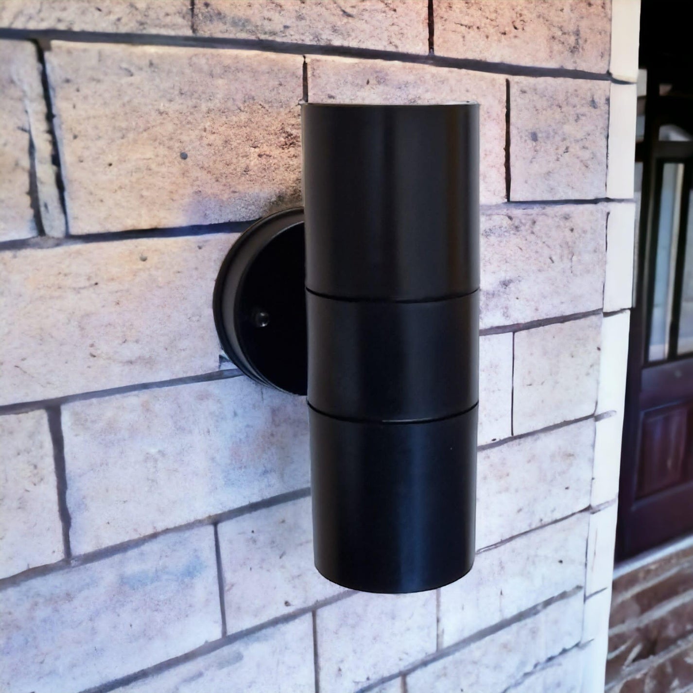 "Eclipse Duo" Black Outdoor Wall Mounted Up / Down LED Light Mains ...