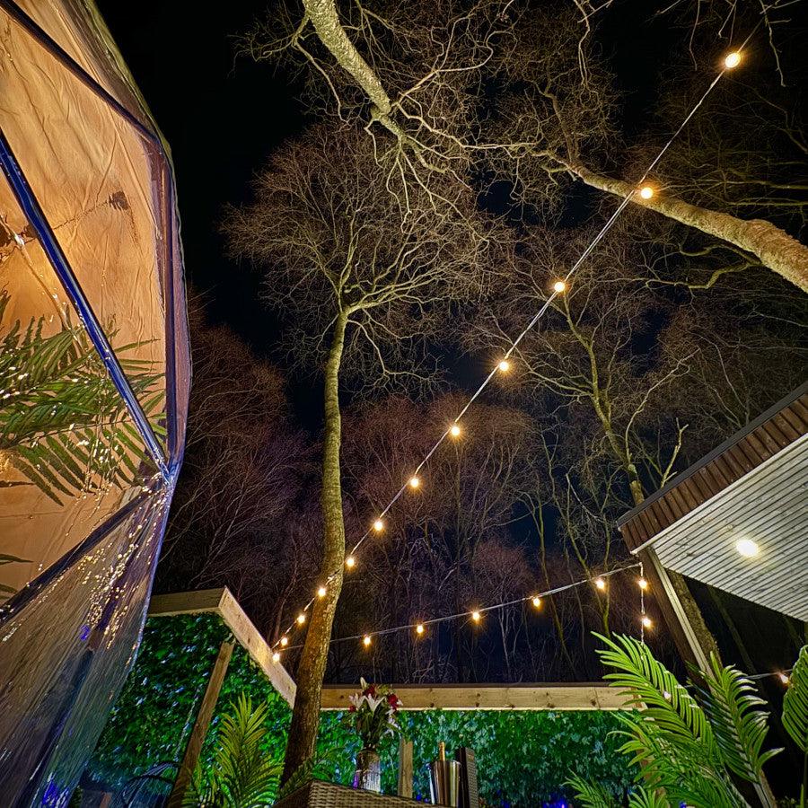 13M / 42FT "Super Festoon" Warm White Outdoor Plug-in Inter-connectable ...