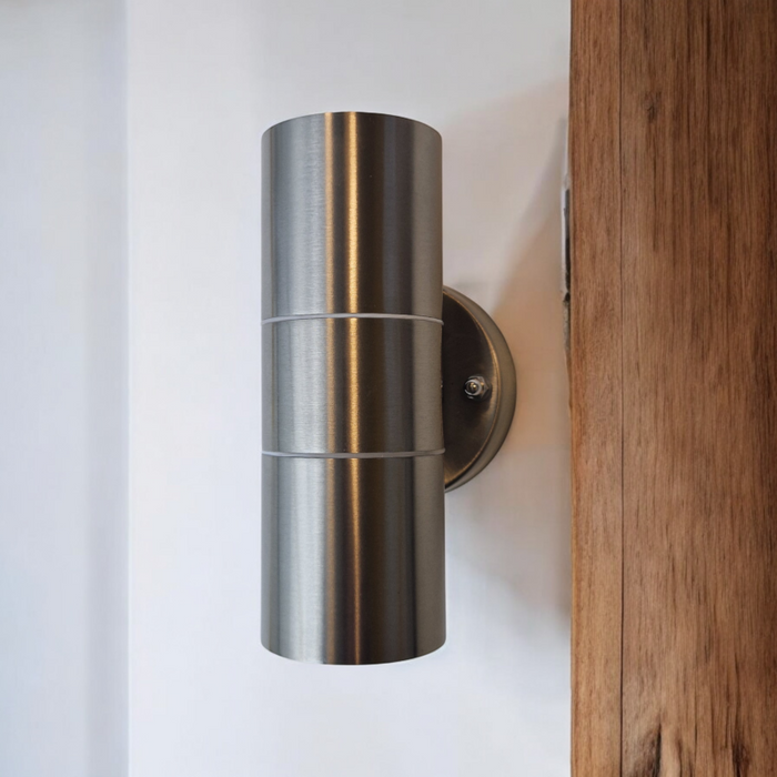 Silver Outdoor Wall Mounted Stainless Steel Up & Down LED Light ...