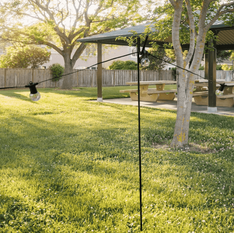 1.24m / 124cm Black Solid Metal Festoon Pole / Shepherds Hook ...